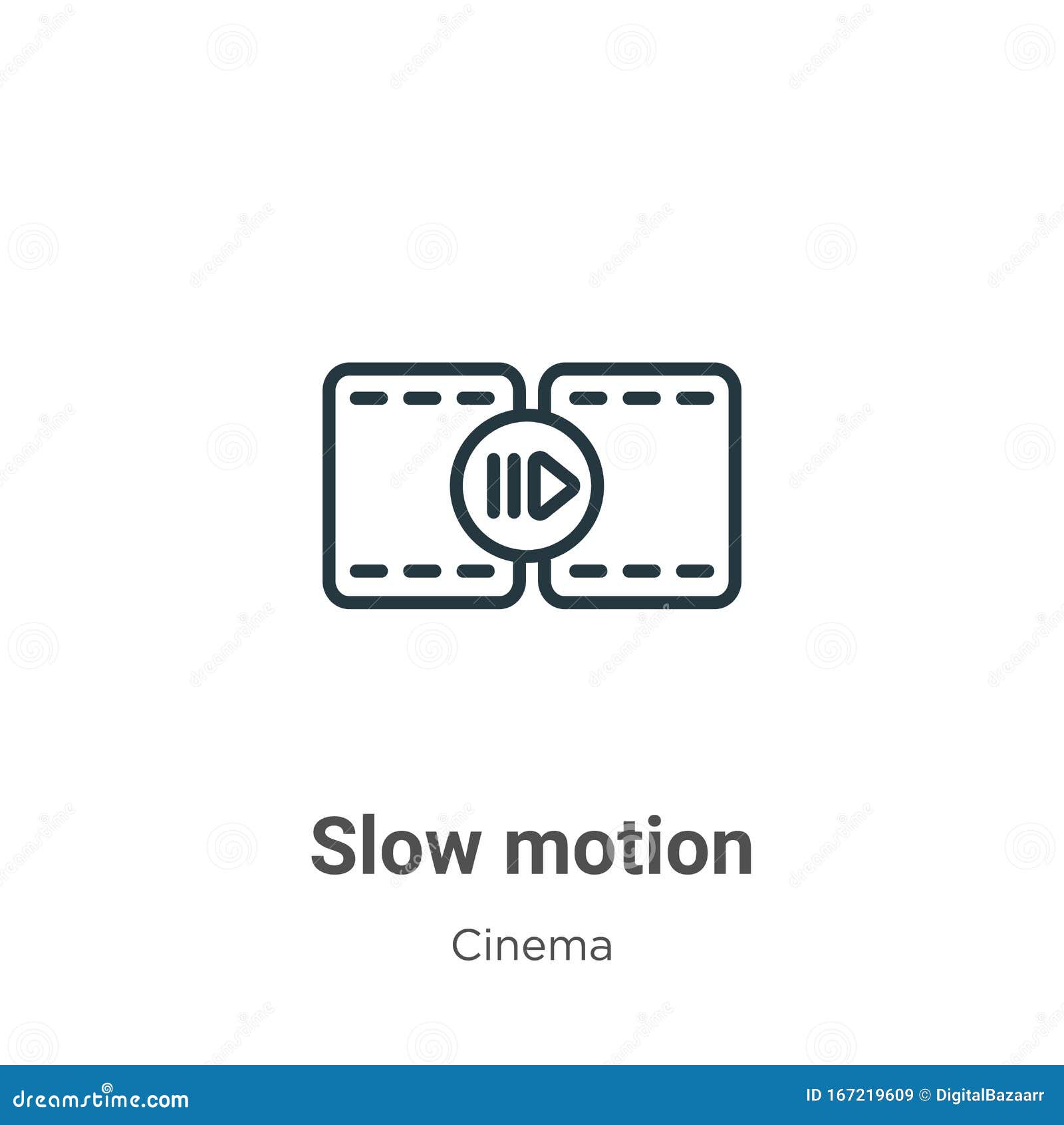 Slow Motion Outline Vector Icon. Thin Line Black Slow Motion Icon, Flat ...