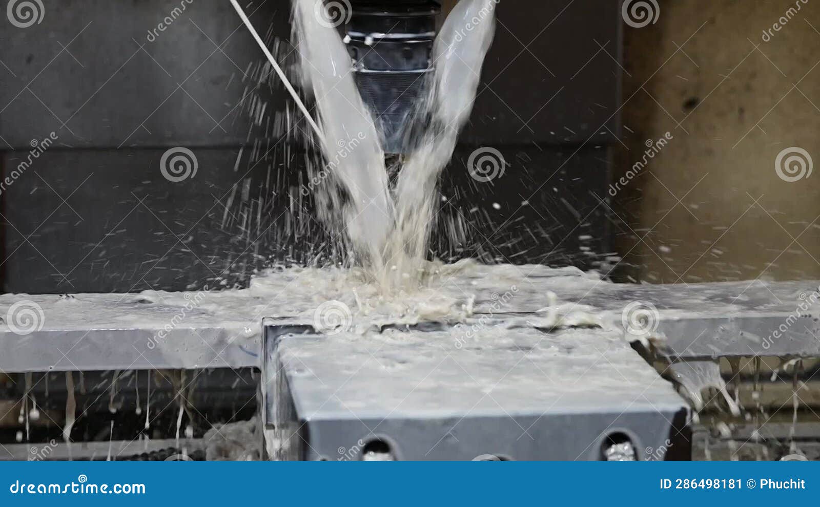 Slow Motion Scene the Hole Making Process on CNC Milling Machine by ...