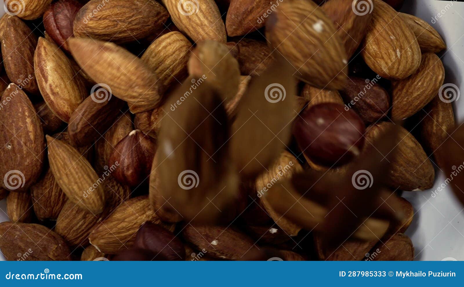 Slow Motion Shot of Almonds Nuts Mix Stock Video - Video of vertical ...