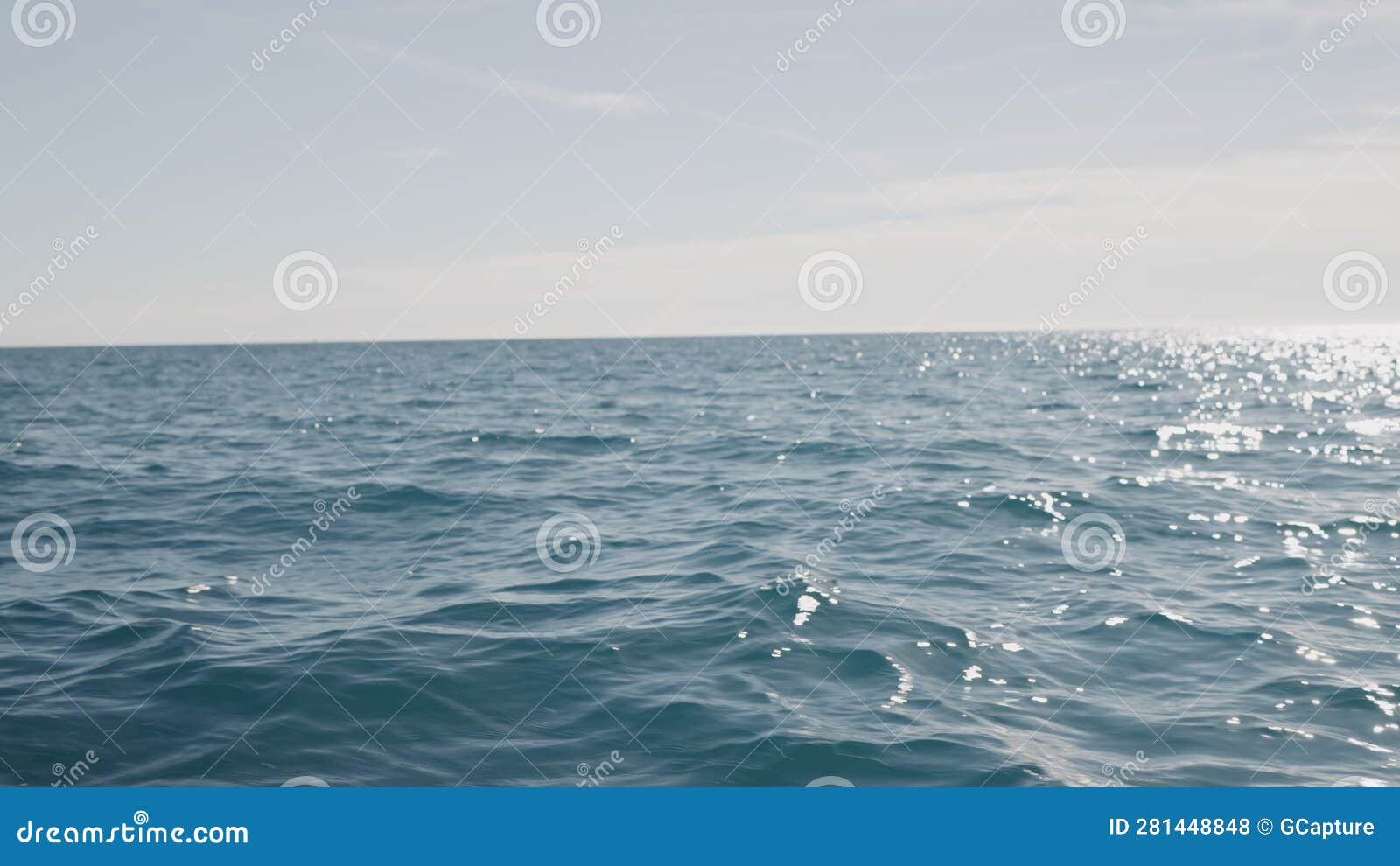 Slow Motion Side View of Sea Surface from a Boat Stock Footage - Video ...