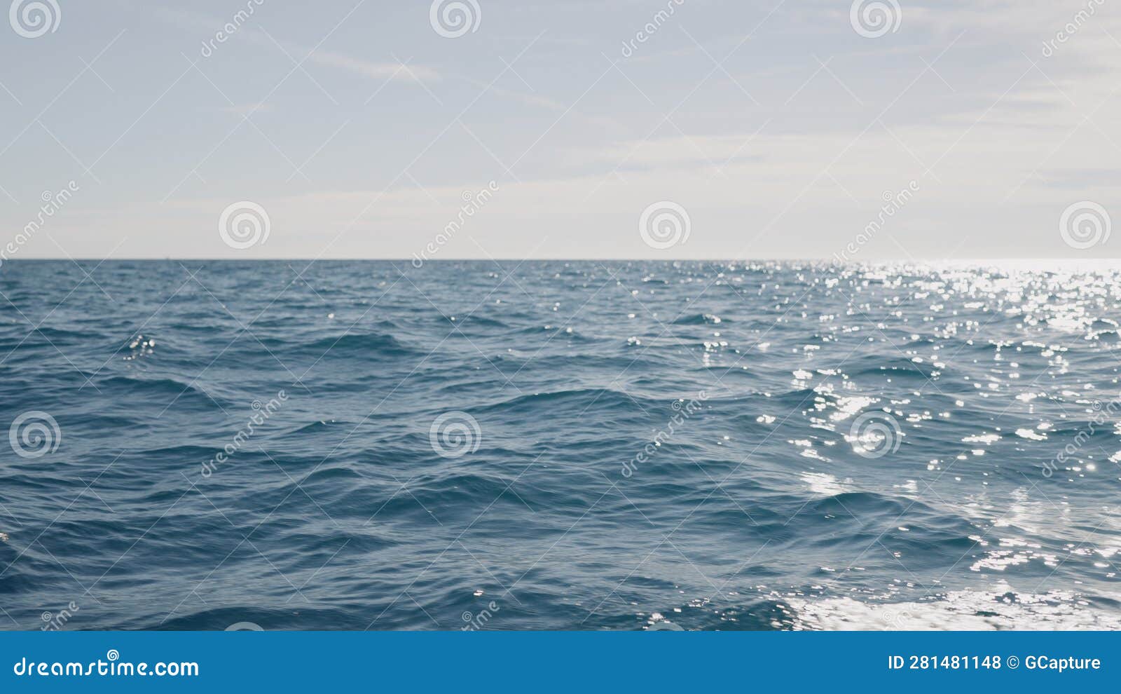 Slow Motion Side View of Sea Surface from a Boat Stock Photo - Image of ...