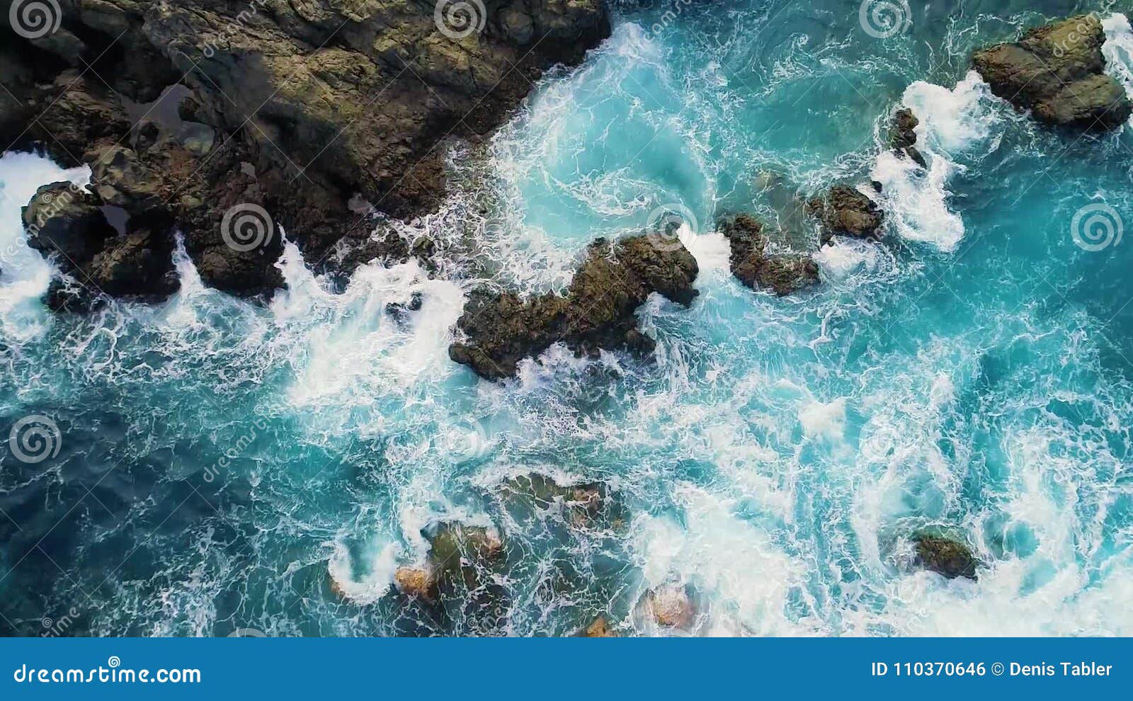 Slow Motion Top Down View of Waves and Clifs Stock Footage - Video of ...