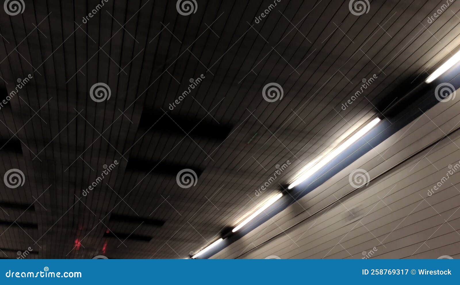 Slow Motion of Tunnel Lights Sequence Stock Video - Video of station ...