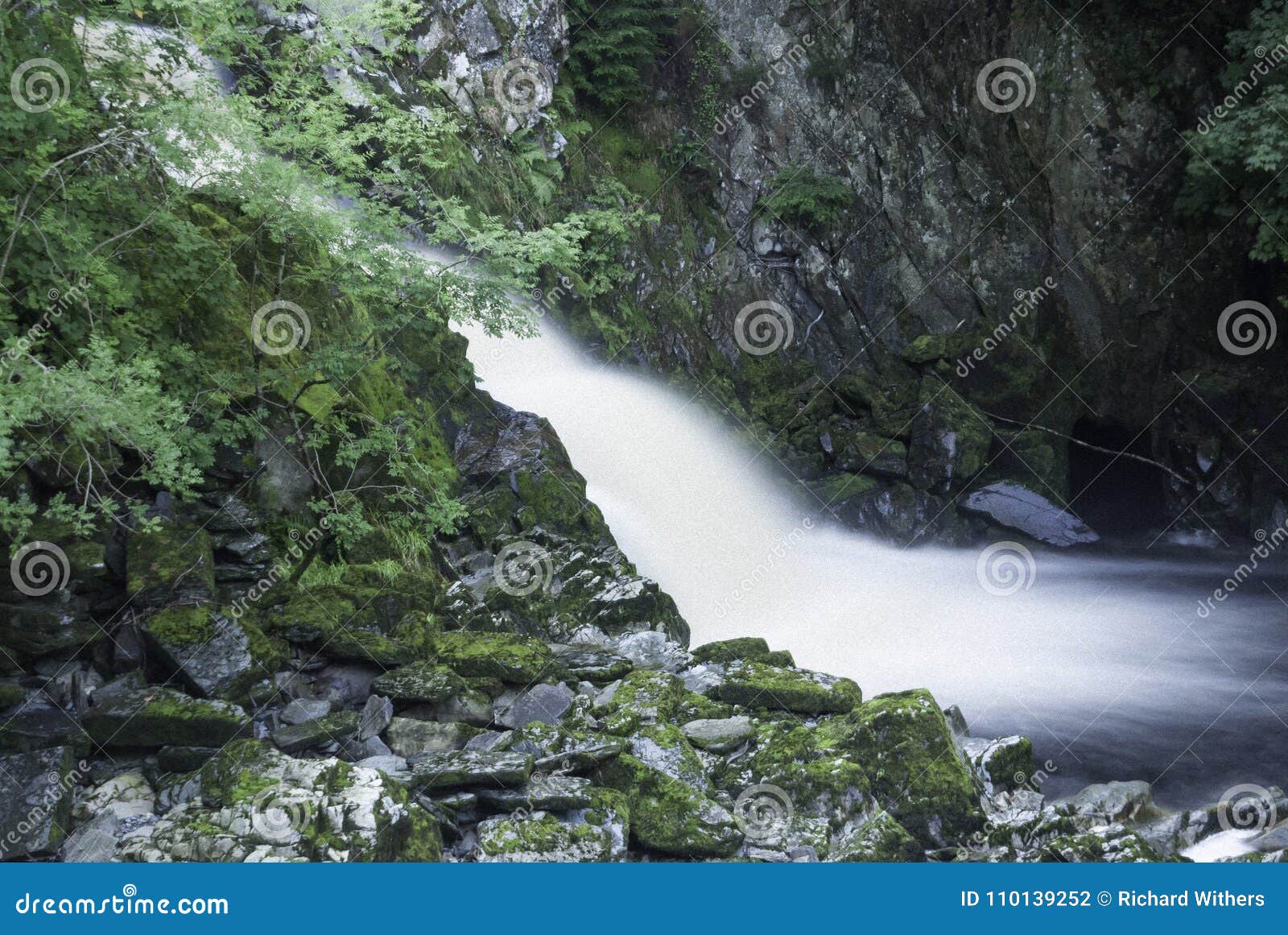 Slow Motion Waterfall Wales Stock Photo - Image of slow, water: 110139252