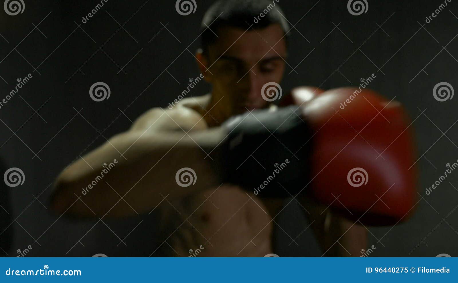 Slow Motion of Young Fighter Punching in Boxing Fight Stock Video ...