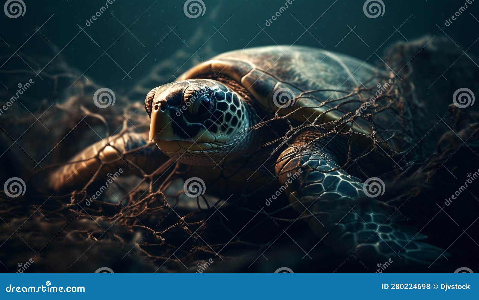 Slow Moving Sea Turtle Crawls through Tropical Reef, Surrounded by ...