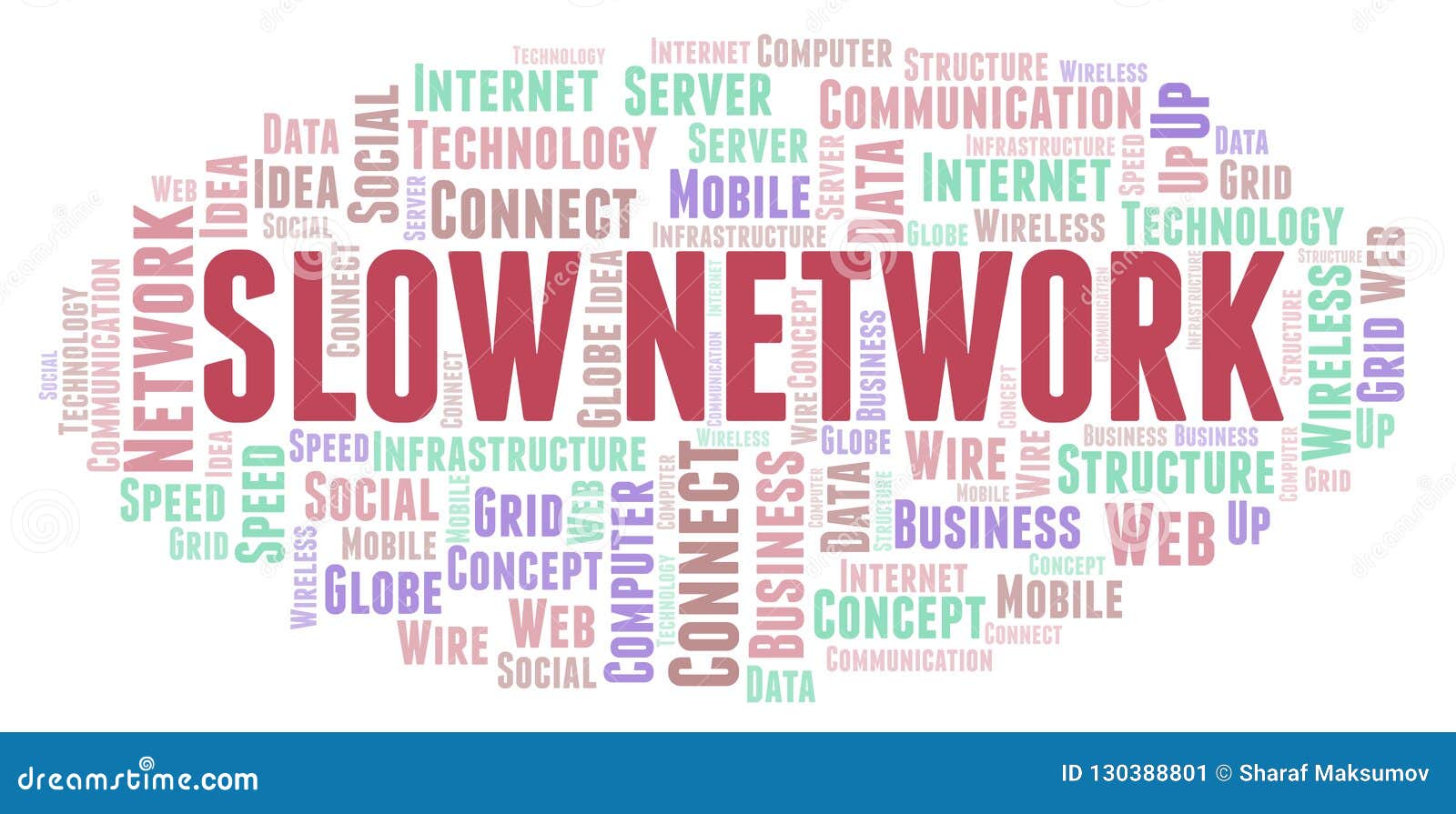 Slow Network word cloud. stock illustration. Illustration of structure ...