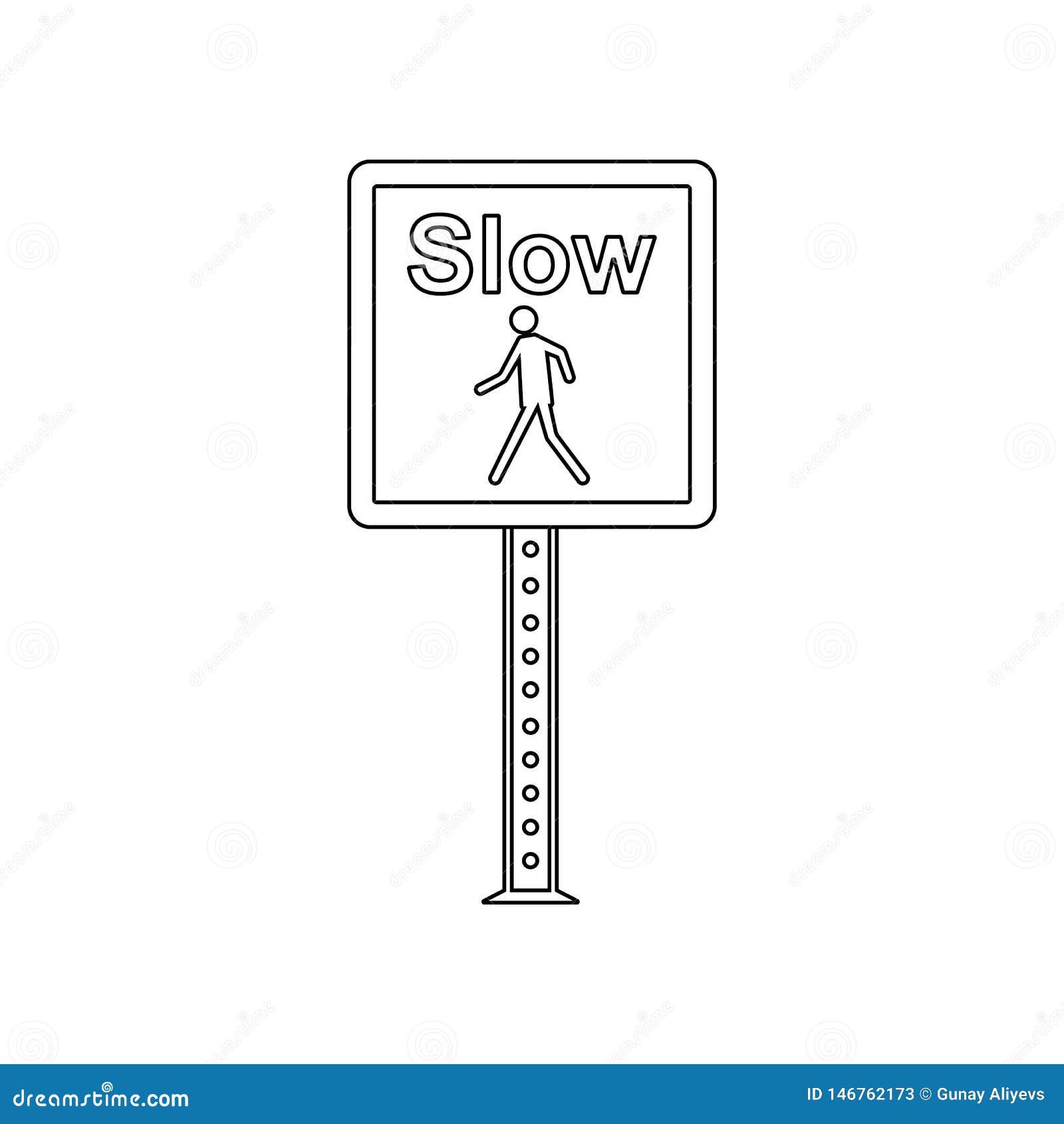 Slow Pedestrian Sign Colored Icon. Element of Road Signs and Junctions ...