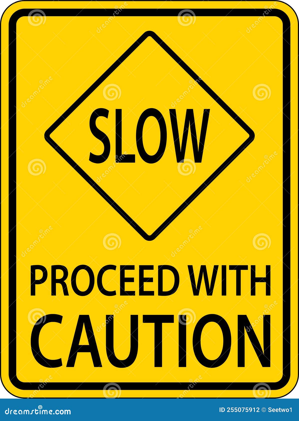Caution Proceed Slowly Open Pits Symbol Sign, Vector Illustration ...