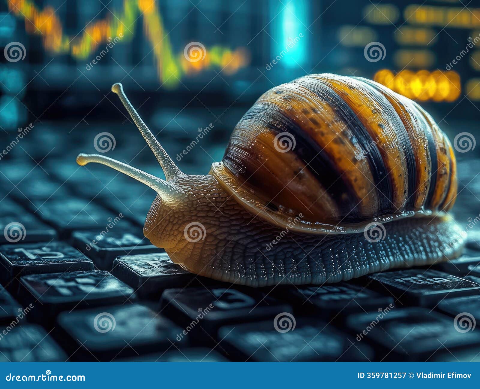Slow Progress in the Digital World Stock Image - Image of strategy ...