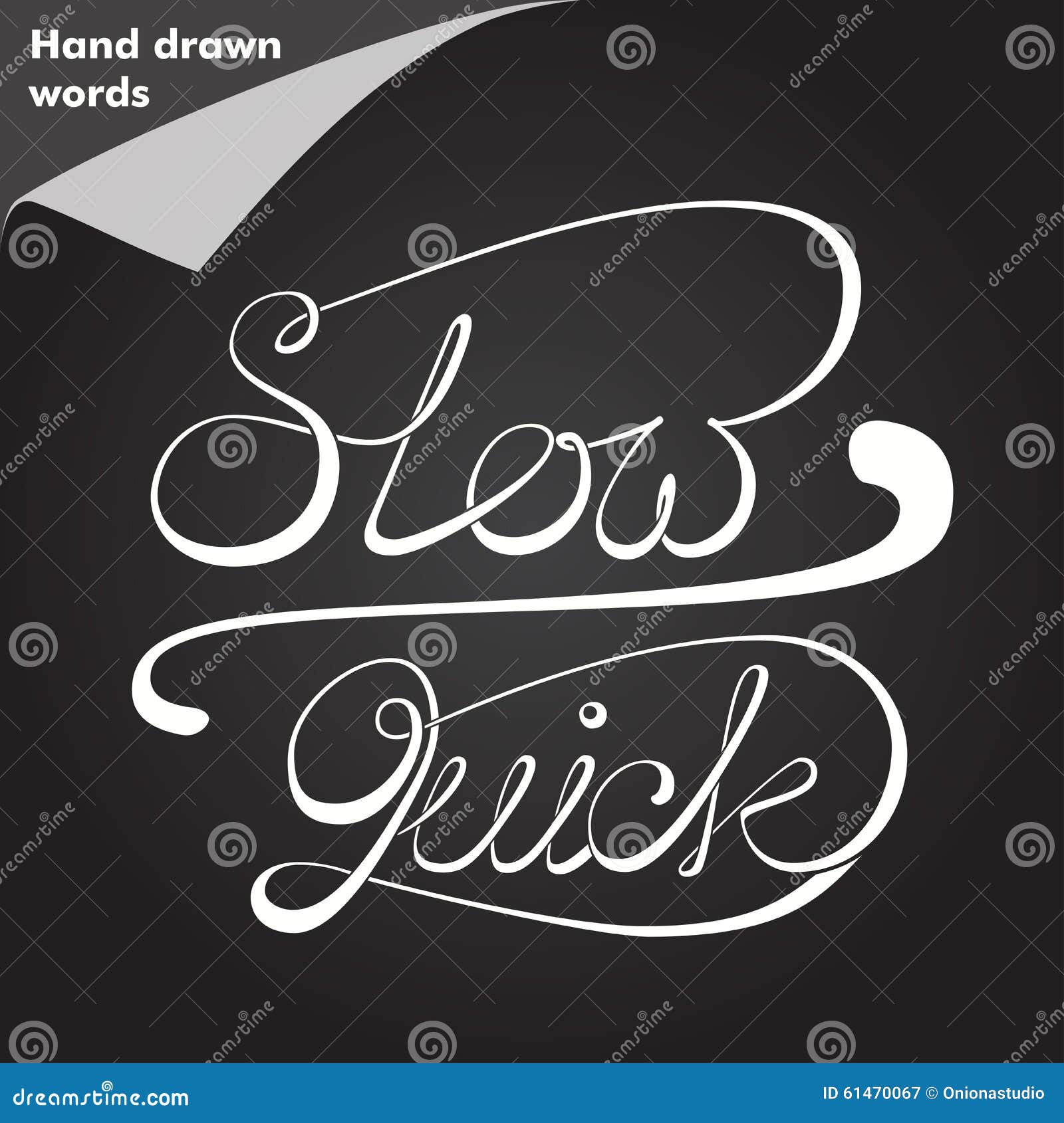 Slow and Quick Calligraphy Words Stock Vector - Illustration of mosaic ...
