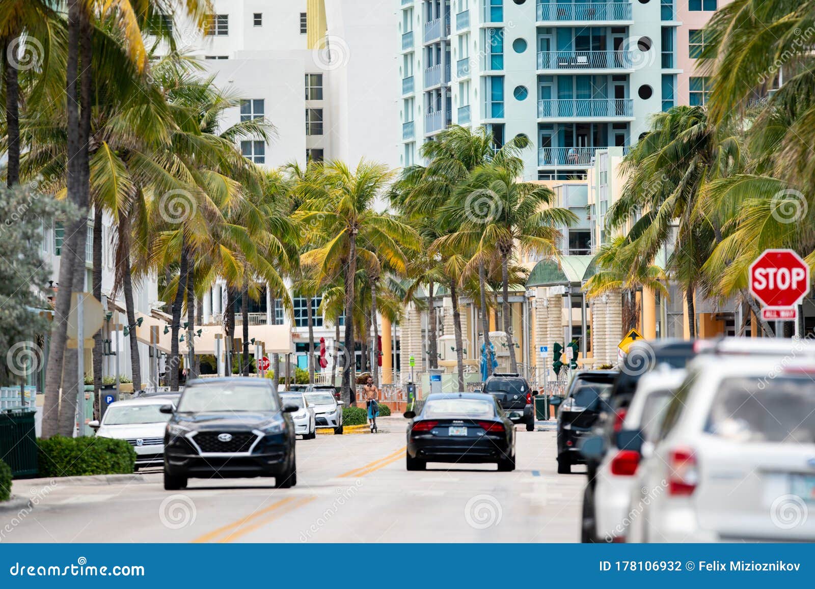 Slow Scene Miami Beach Ocean Drive during Coronavirus Covid 19 ...