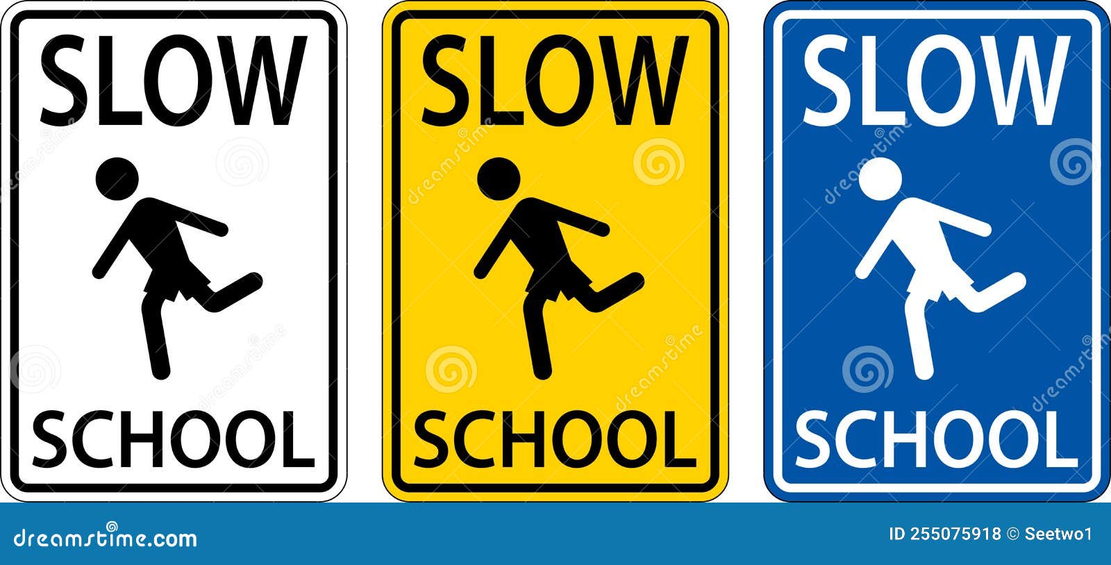 Slow School Sign on White Background Stock Vector - Illustration of ...