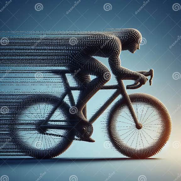Slow Shutter Speed ASCII a Trailing Bike Formed from Text Charac Stock ...
