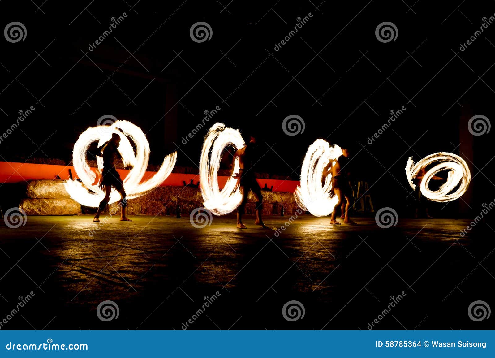 Slow Shutter Speed of Fire Show. Stock Photo - Image of sand, culture ...