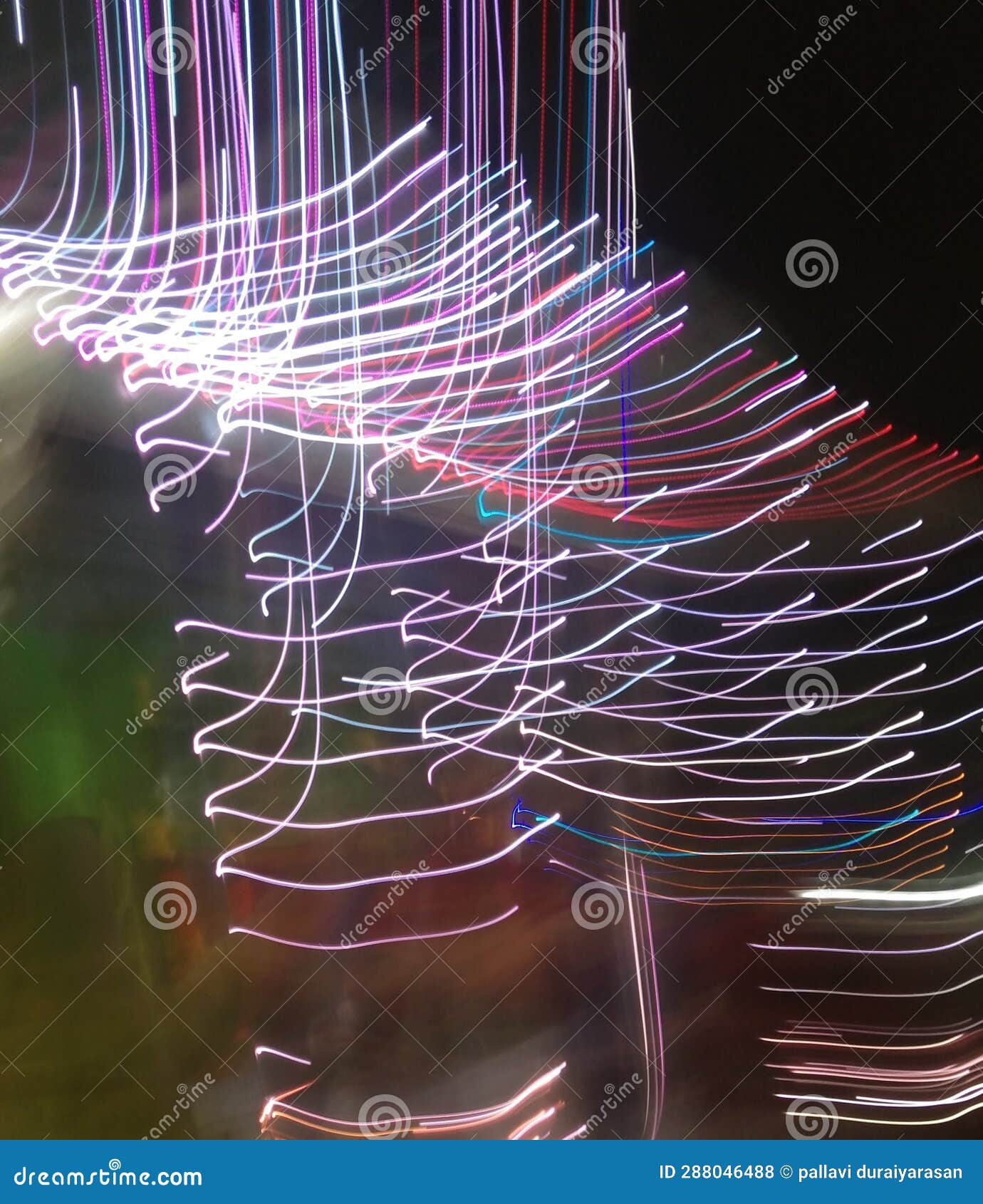 Slow Shutter Speed Light Art. Light Painting. Splash Line Abstract ...