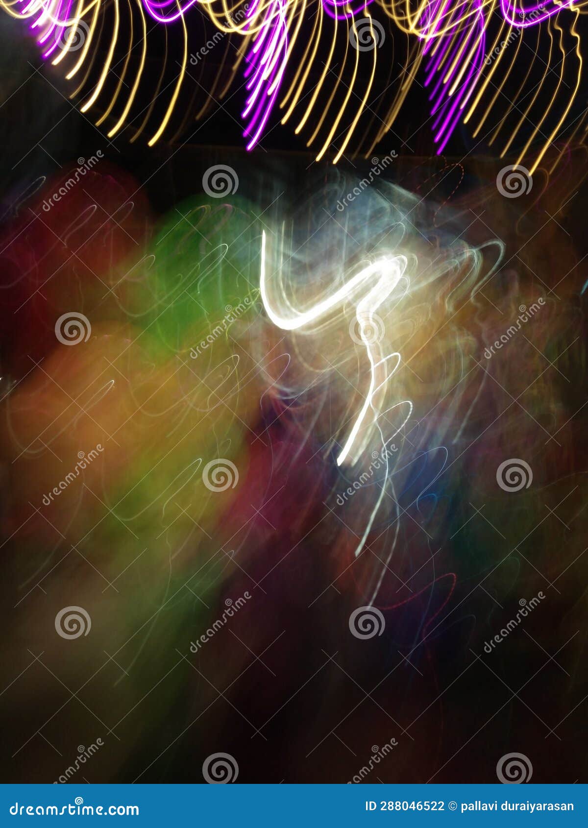 Slow Shutter Speed Light Art. Light Painting. Splash Line Abstract ...