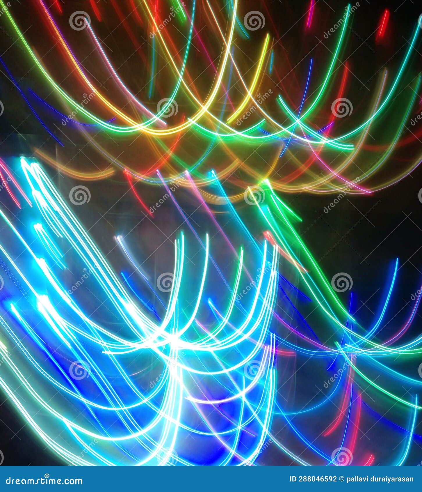 Slow Shutter Speed Light Art. Light Painting. Splash Line Abstract ...