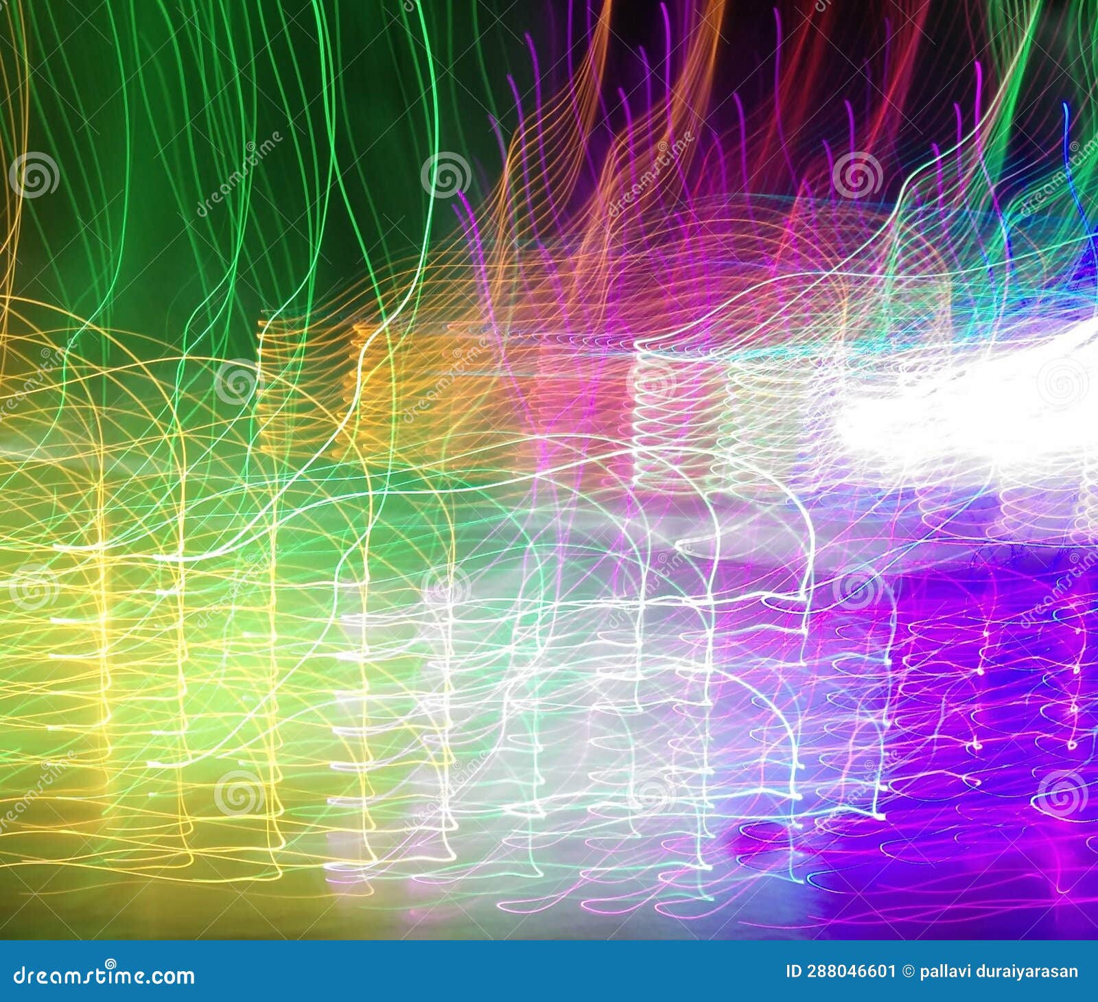 Slow Shutter Speed Light Art. Light Painting. Splash Line Abstract ...