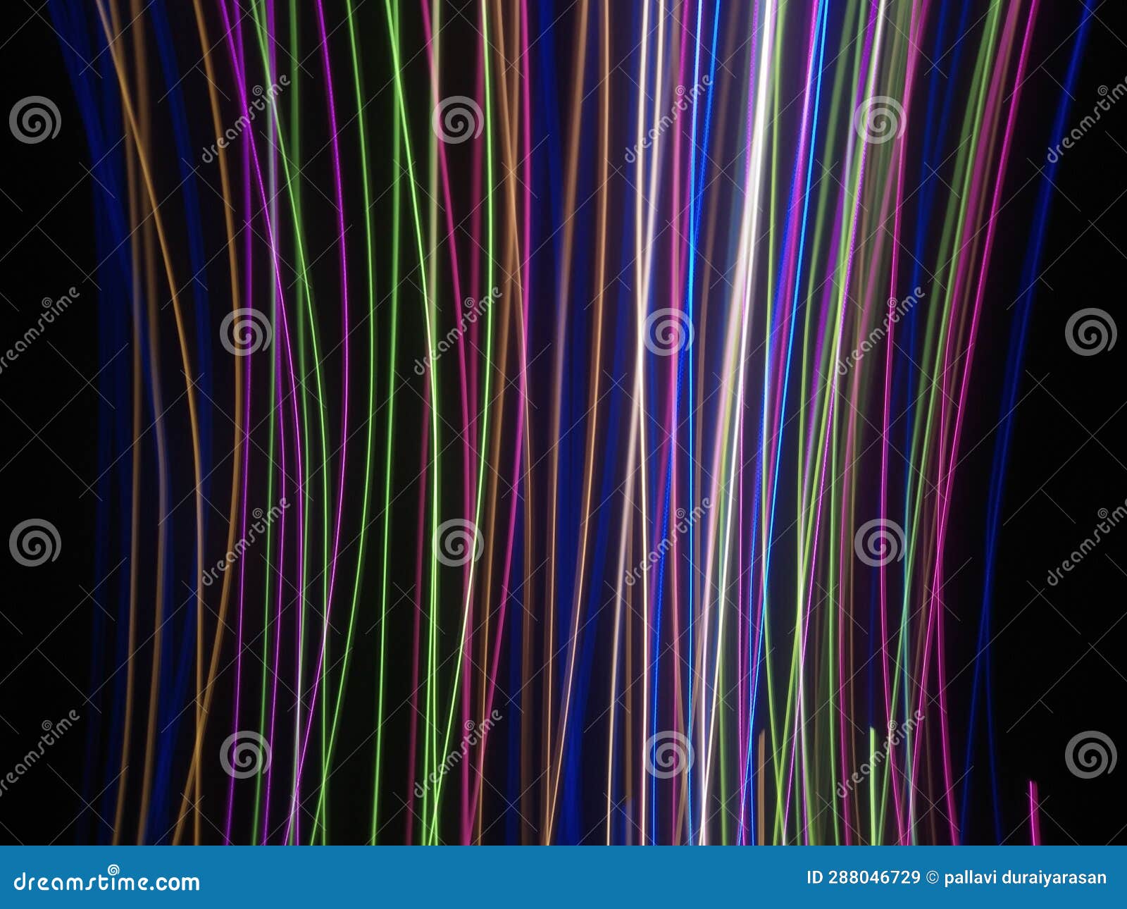 Slow Shutter Speed Light Art. Light Painting. Splash Line Abstract ...