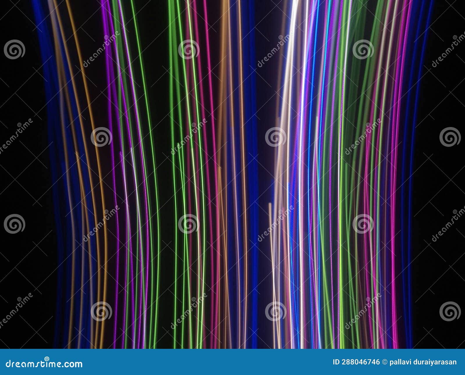 Slow Shutter Speed Light Art. Light Painting. Splash Line Abstract ...