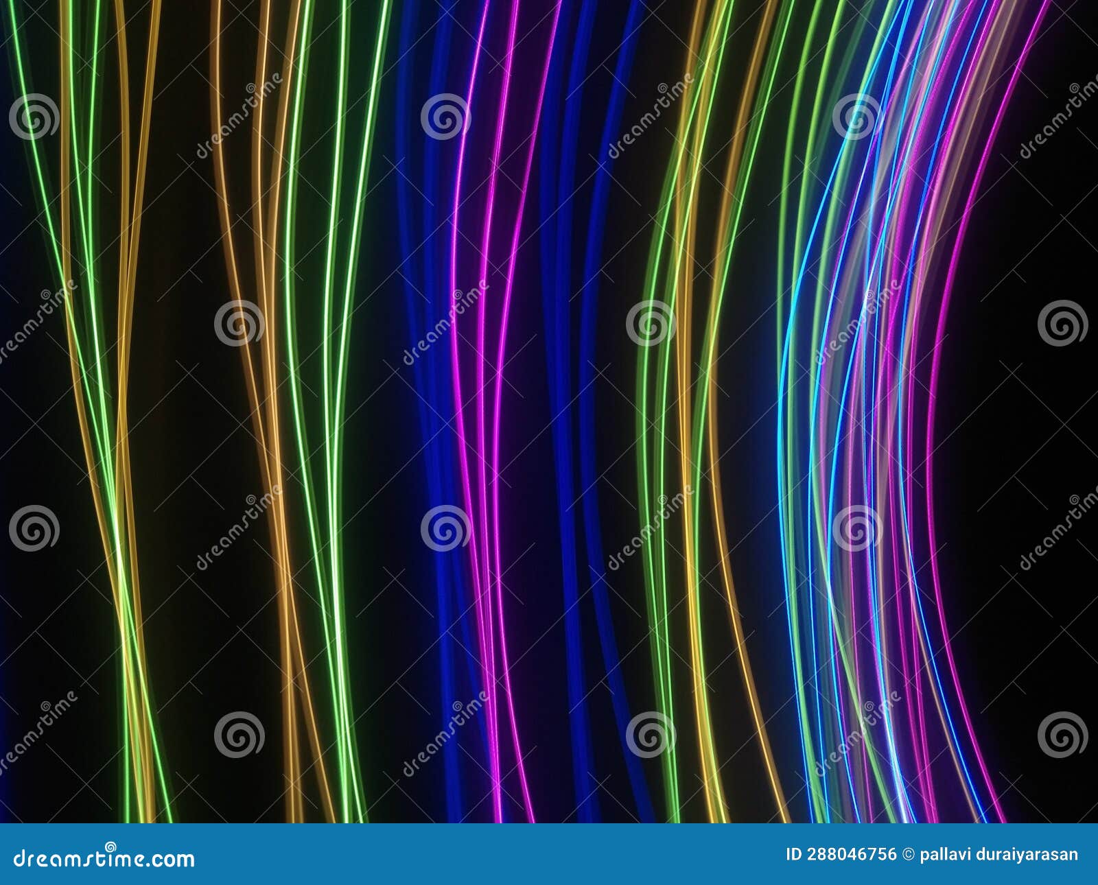 Slow Shutter Speed Light Art. Light Painting. Splash Line Abstract ...