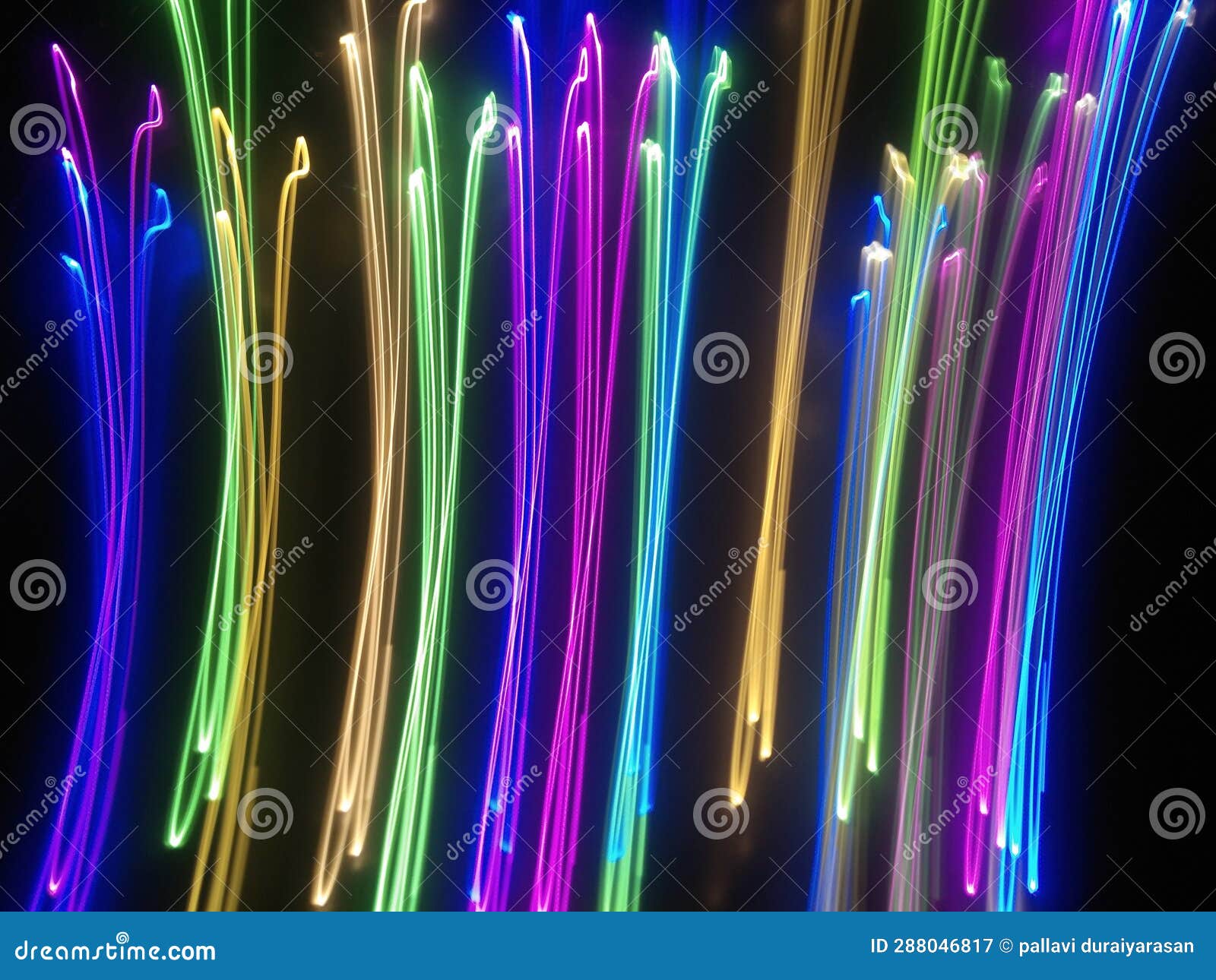 Slow Shutter Speed Light Art. Light Painting. Splash Line Abstract ...