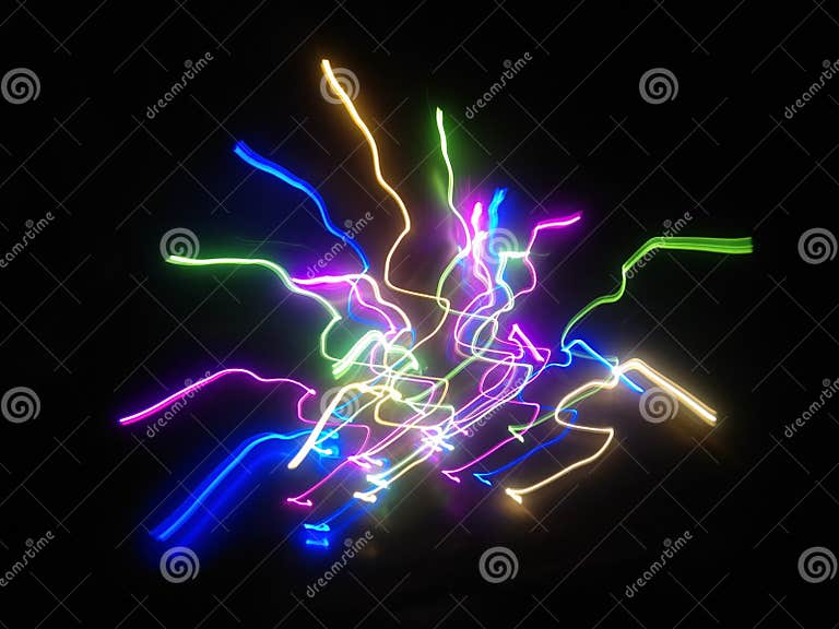 Slow Shutter Speed Light Art. Light Painting. Splash Line Abstract ...