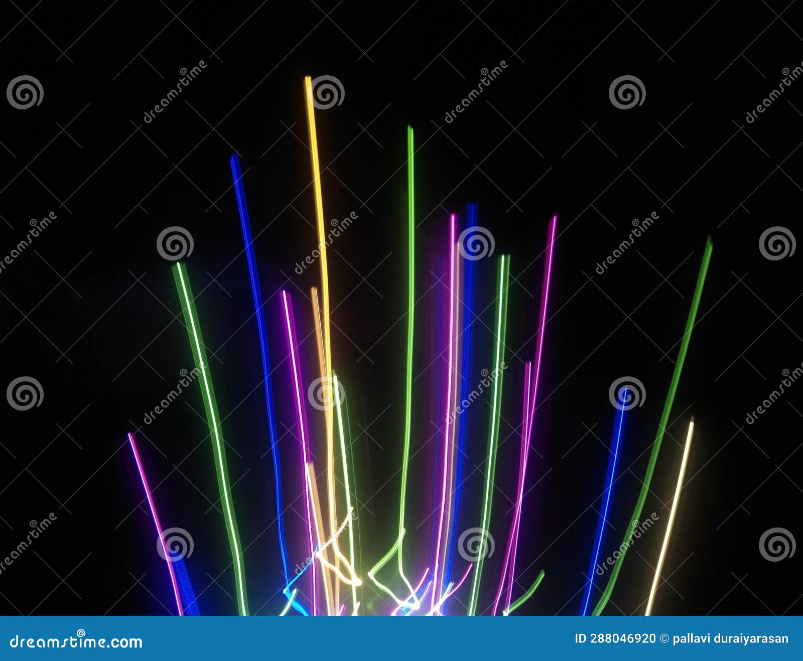 Slow Shutter Speed Light Art. Light Painting. Splash Line Abstract ...