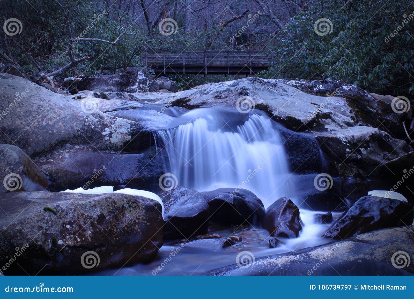 Slow Shutter Speed River Photography of a Small Waterfall Over Smooth ...