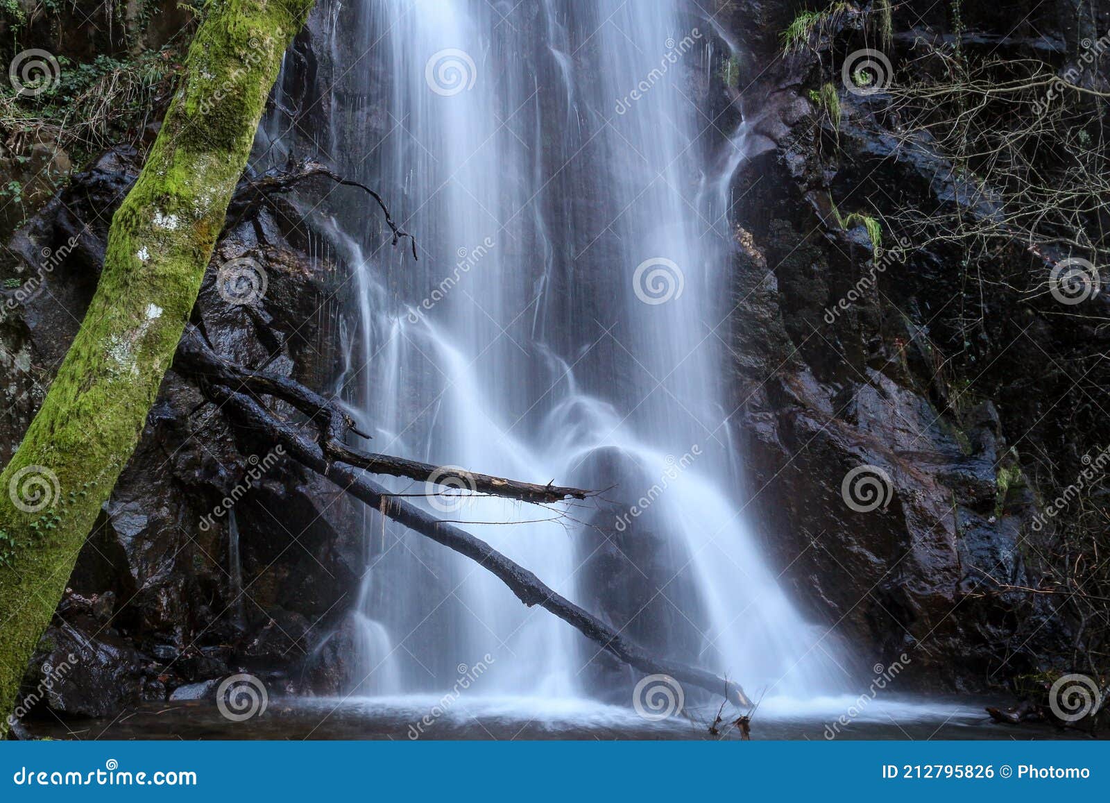 Slow shutter water fall stock photo. Image of scenery - 212795826