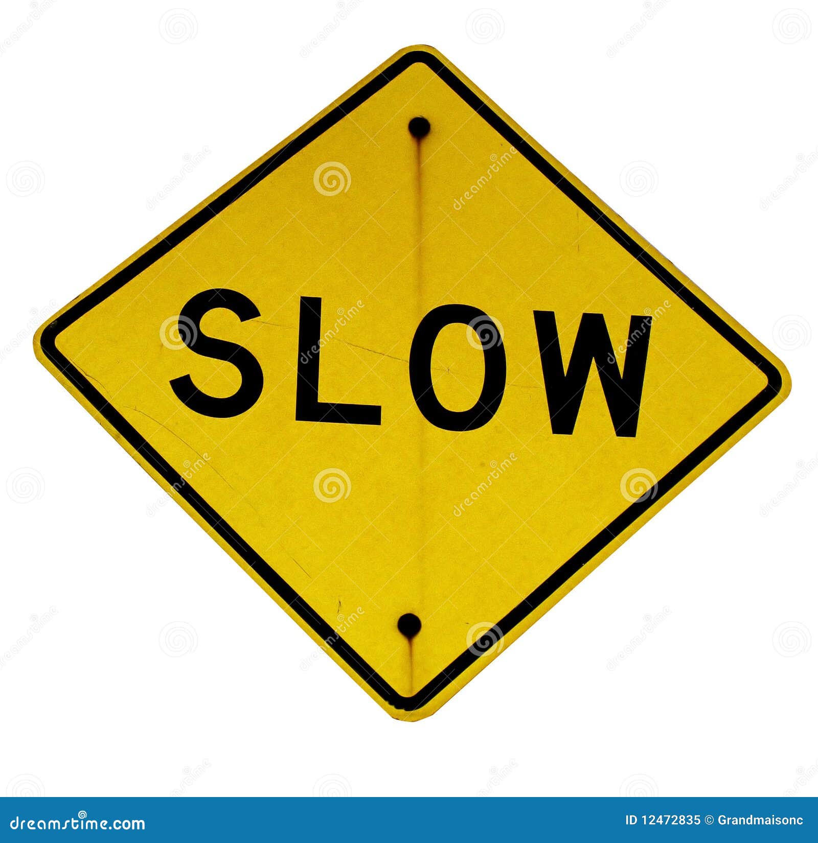 Slow sign stock image. Image of silhouette, weathered - 12472835