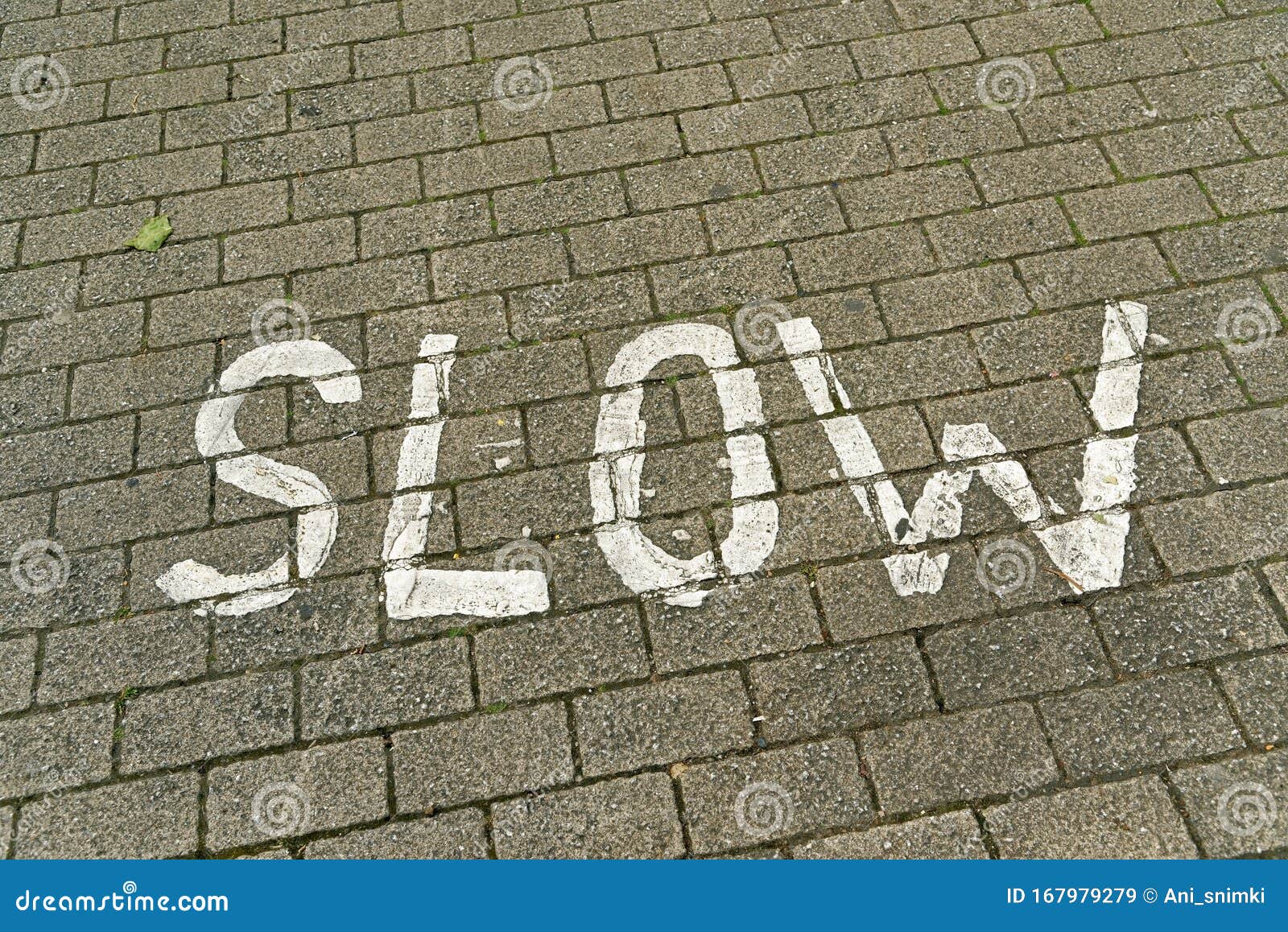 SLOW sign stock image. Image of marking, paint, notice - 167979279