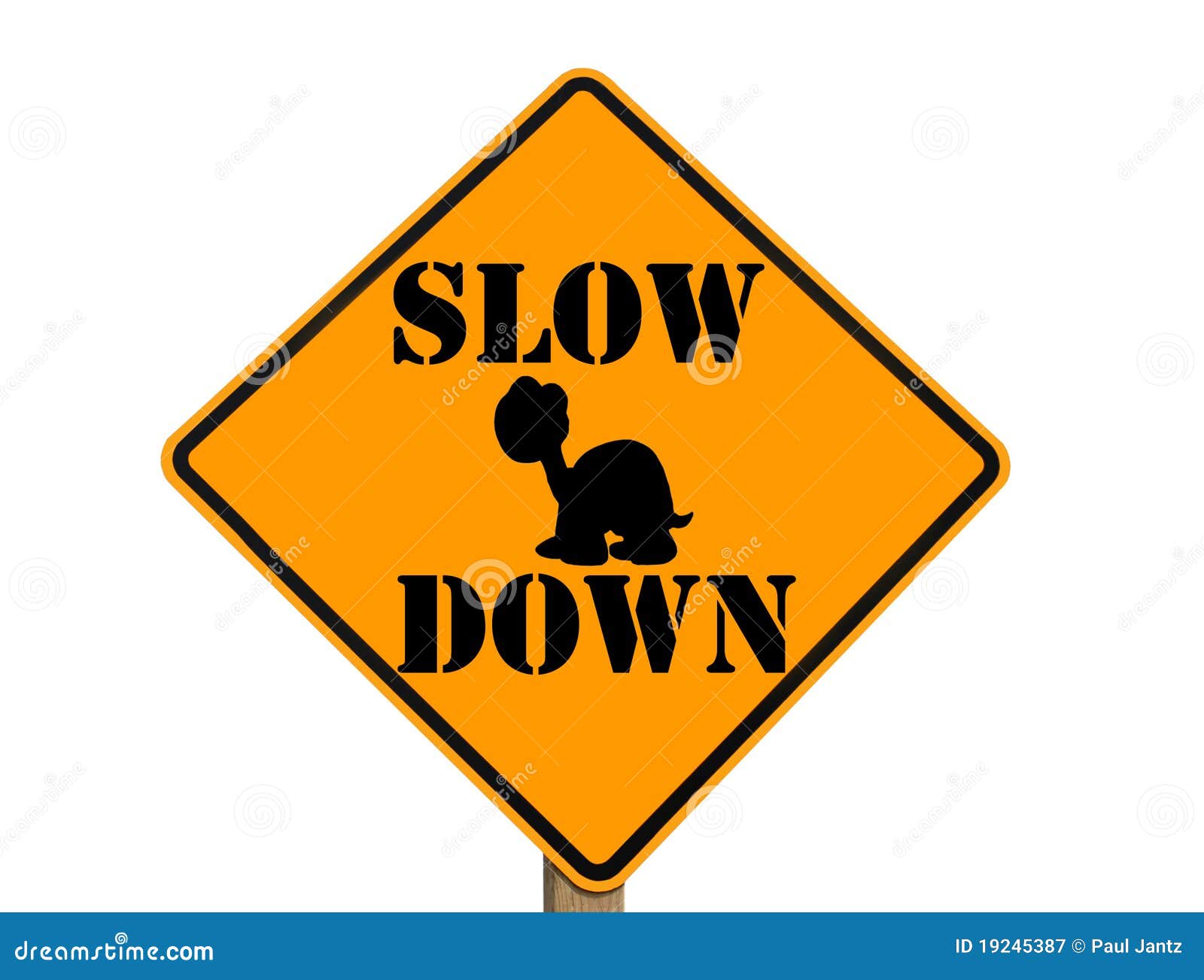 Slow Sign with Turtle Silhouette Stock Image - Image of path, caution ...
