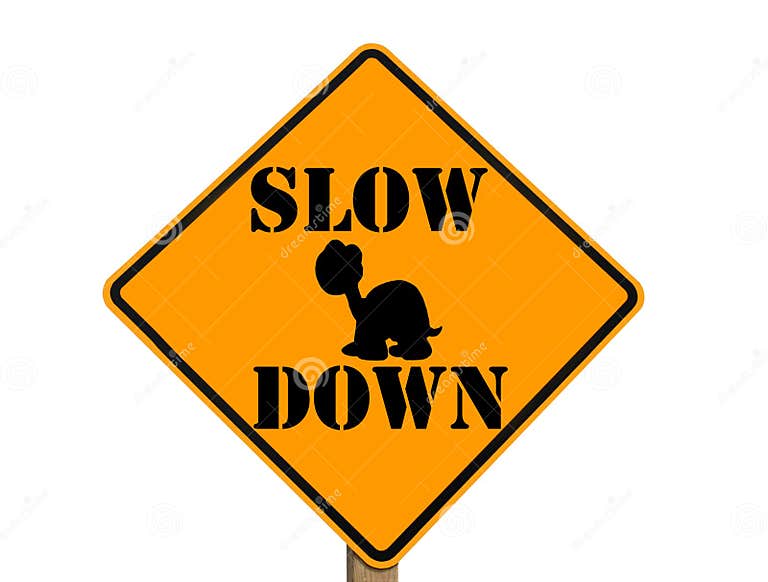 Slow Sign with Turtle Silhouette Stock Image - Image of path, caution ...