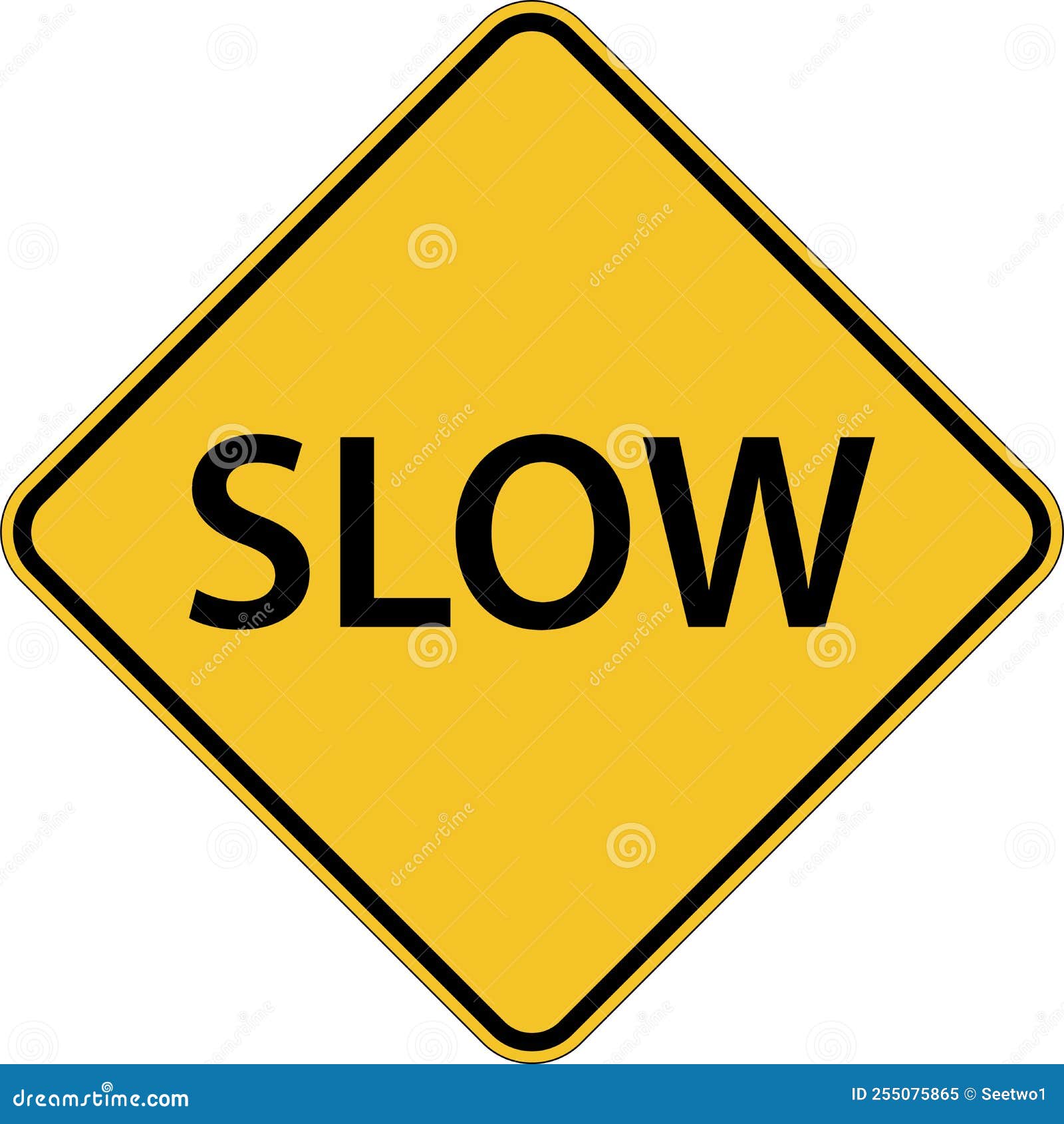 Slow Sign on White Background Stock Vector - Illustration of cutout ...