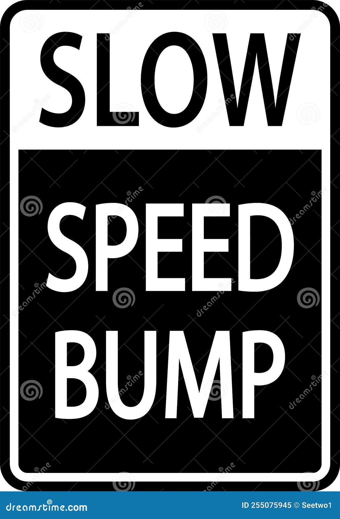 Slow Speed Bump Sign on White Background Stock Vector - Illustration of ...