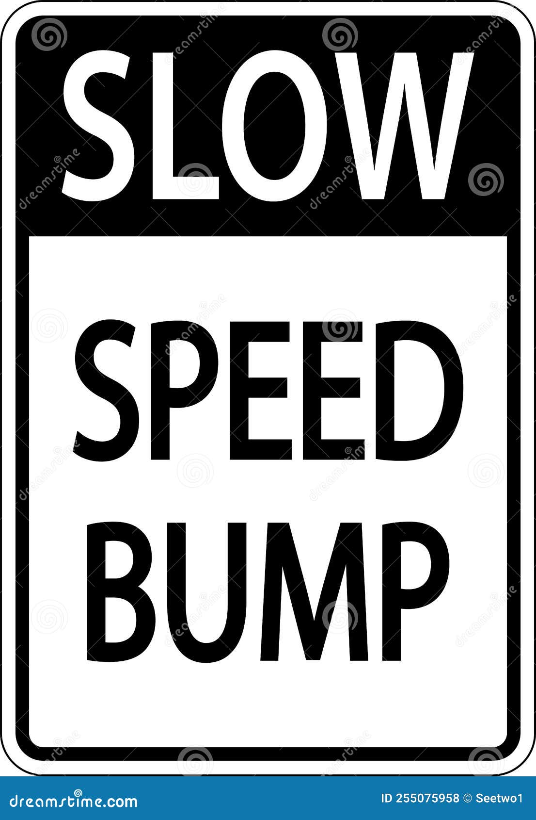Slow Speed Bump Sign on White Background Stock Vector - Illustration of ...