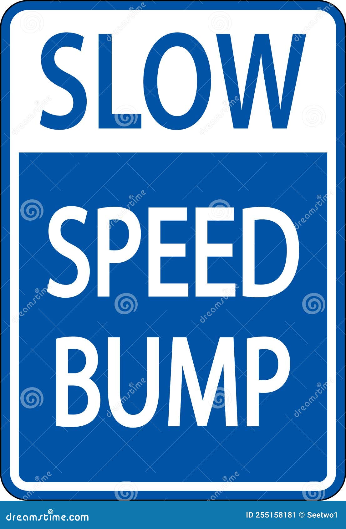 Slow Speed Bump Sign on White Background Stock Vector - Illustration of ...