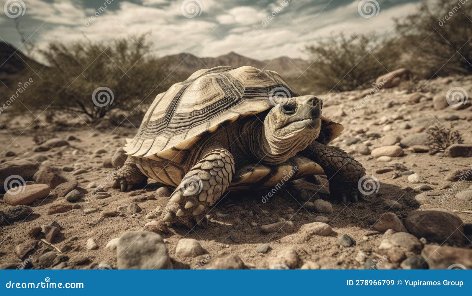 Slow and Steady, the Old Tortoise Crawls on Dry Land Generated by AI ...