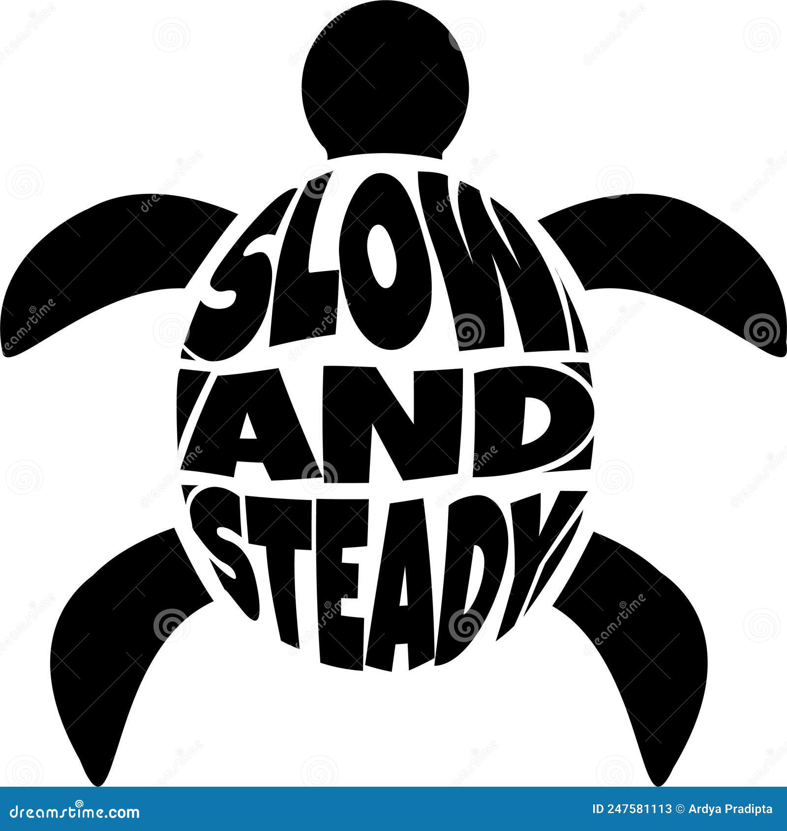 Slow and Steady Turtle stock vector. Illustration of vector - 247581113