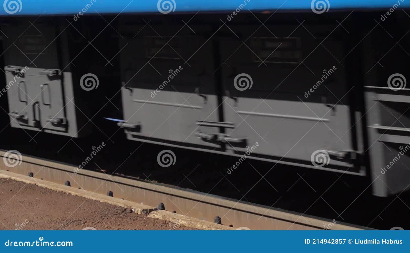 Slow Train Movement on the Railway during the Day Stock Video - Video ...