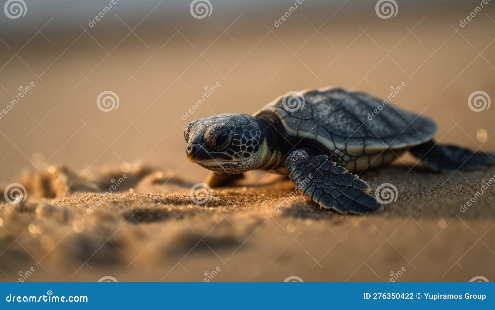 Slow Turtle Crawling on Sand in Tropical Climate Generated by AI Stock ...