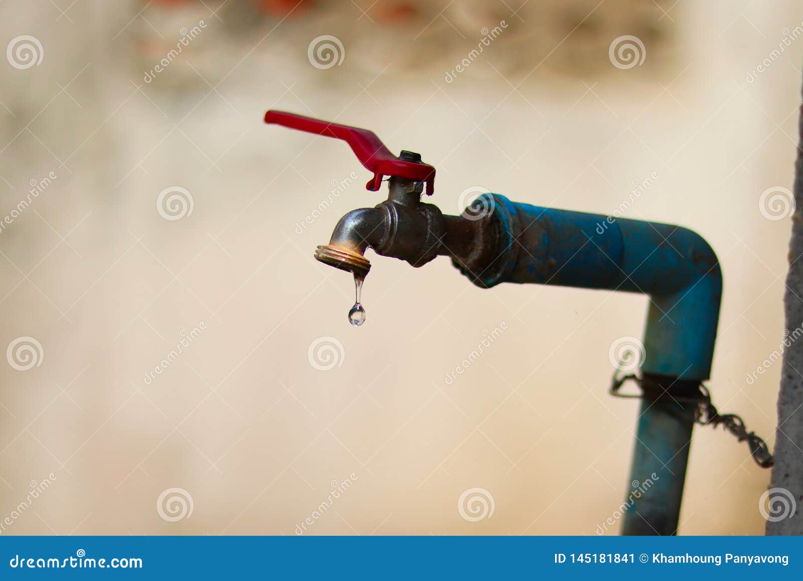 Slow Water Drop from a Leaking on an Old Rusty Water Tap - Water ...