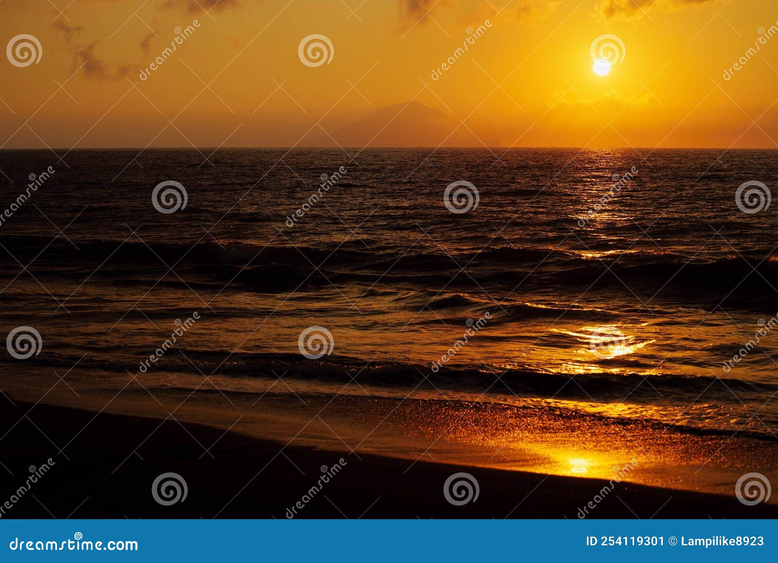 The Slow Waves Take Over the Light from Sunrise Stock Image - Image of ...