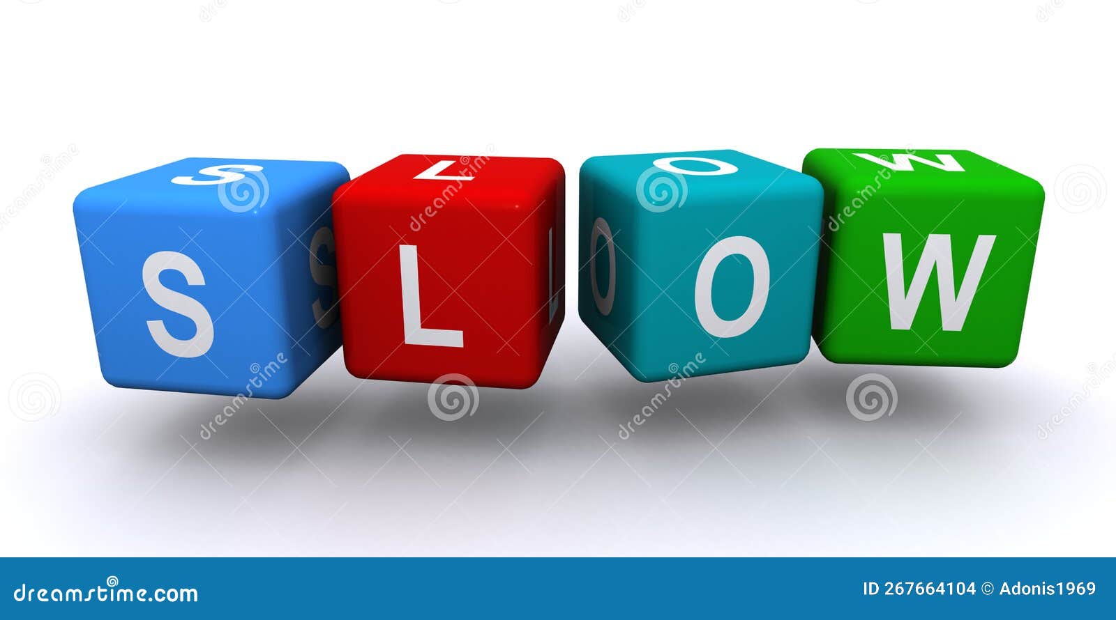 Slow word block on white stock illustration. Illustration of happy ...