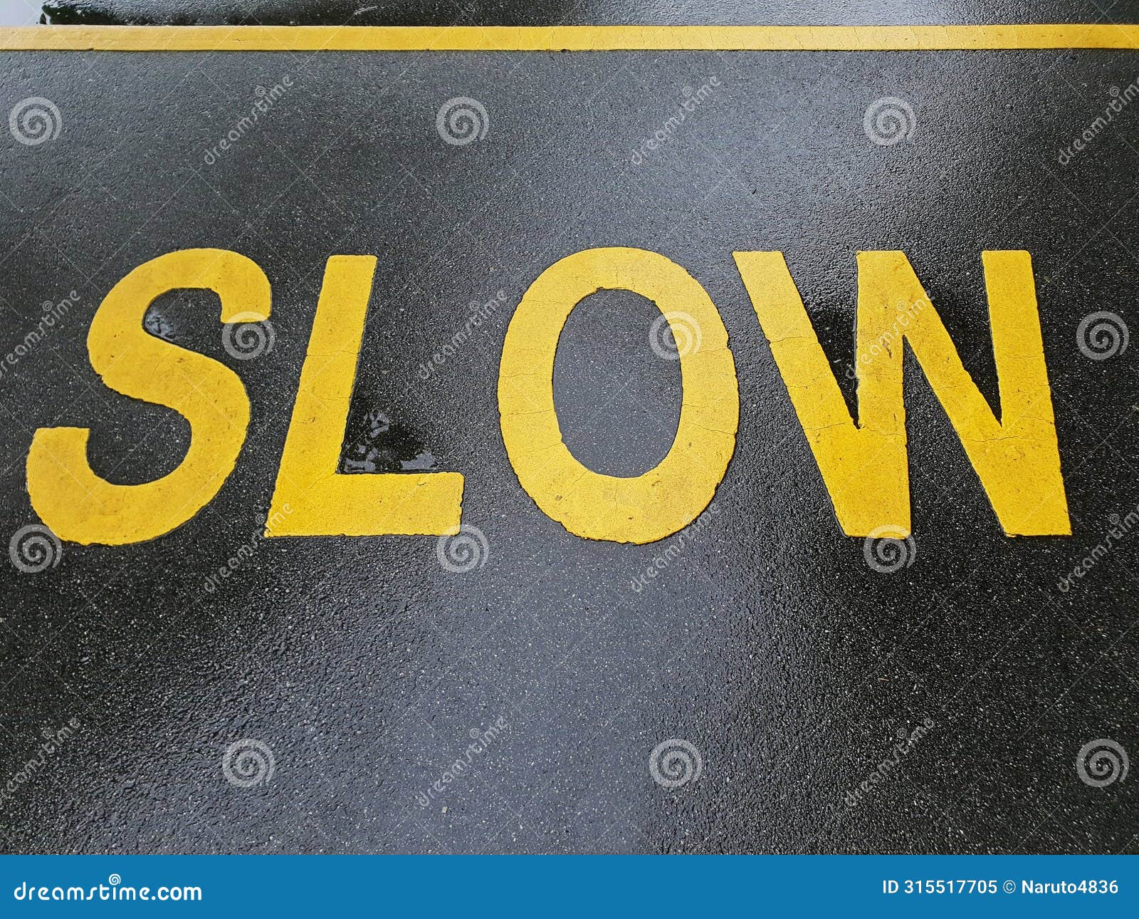 Slow wording on the path stock image. Image of text - 315517705