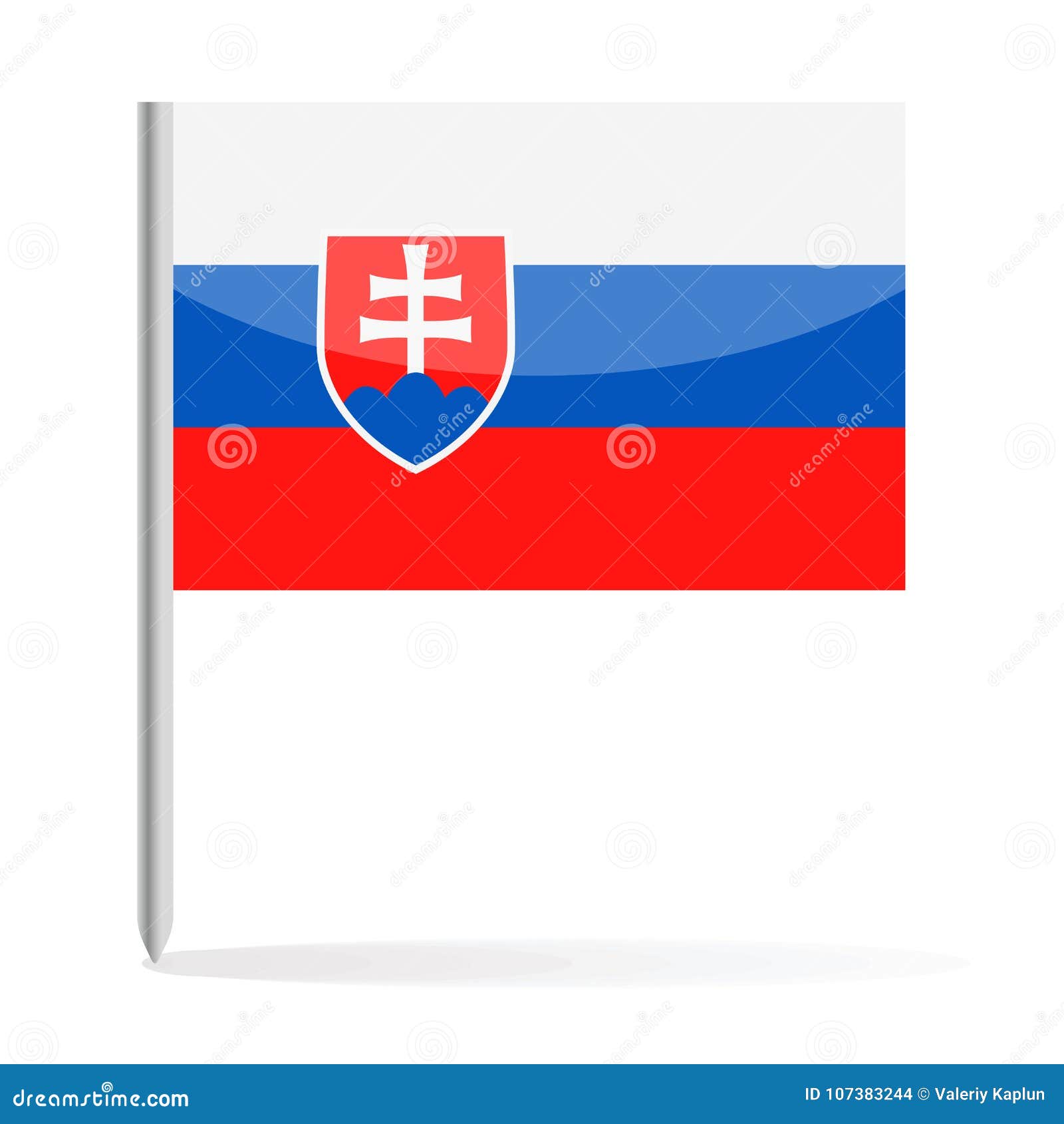 Slowakei-Flagge Pin Vector Icon Stock Abbildung - Illustration von ...
