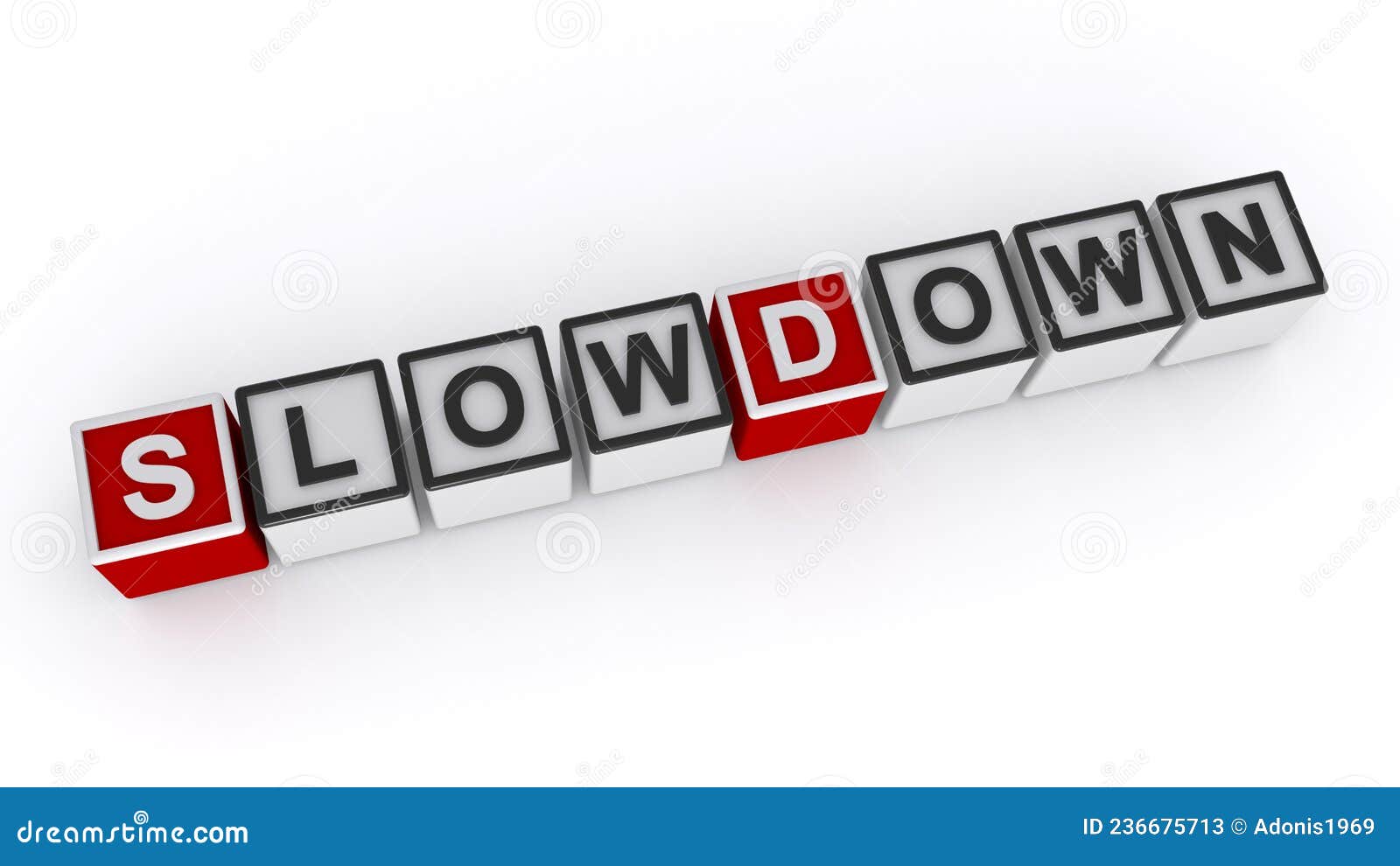 Slowdown Word Block on White Stock Illustration - Illustration of font ...