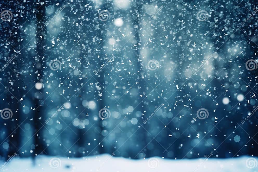 Slowly Falling Snow in Winter Stock Image - Image of nature, winter ...